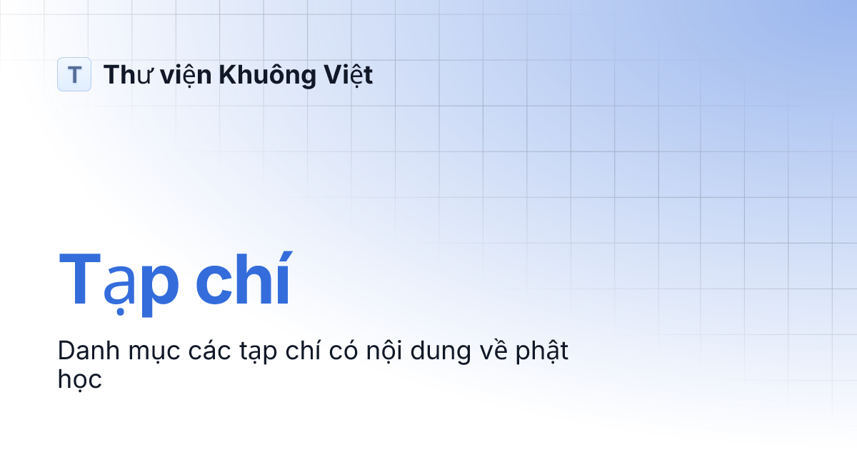Tạp chí | Thư viện Khuông Việt